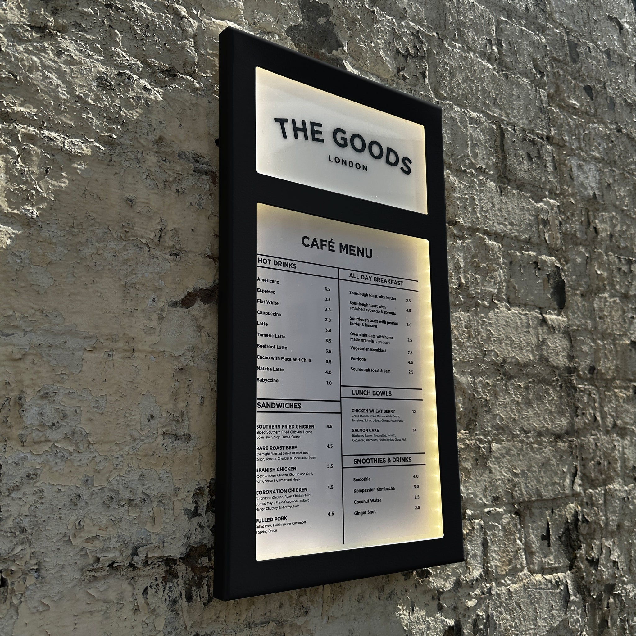 Personalised Illuminated Black Menu Case with your brand logo – 'The ...