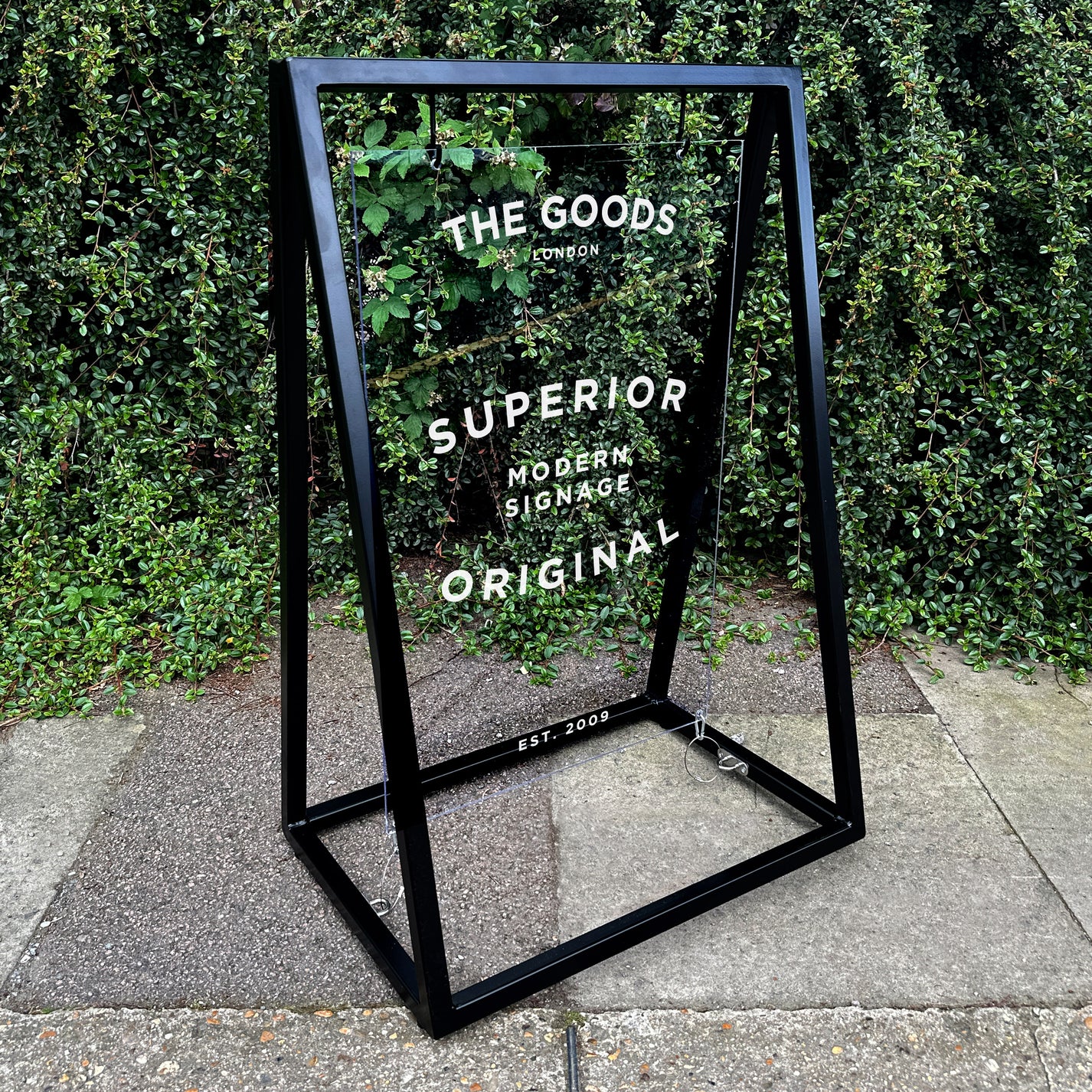 'The Wandsworth' - Clear Acrylic 'A' frame Pavement Sign – The Goods London