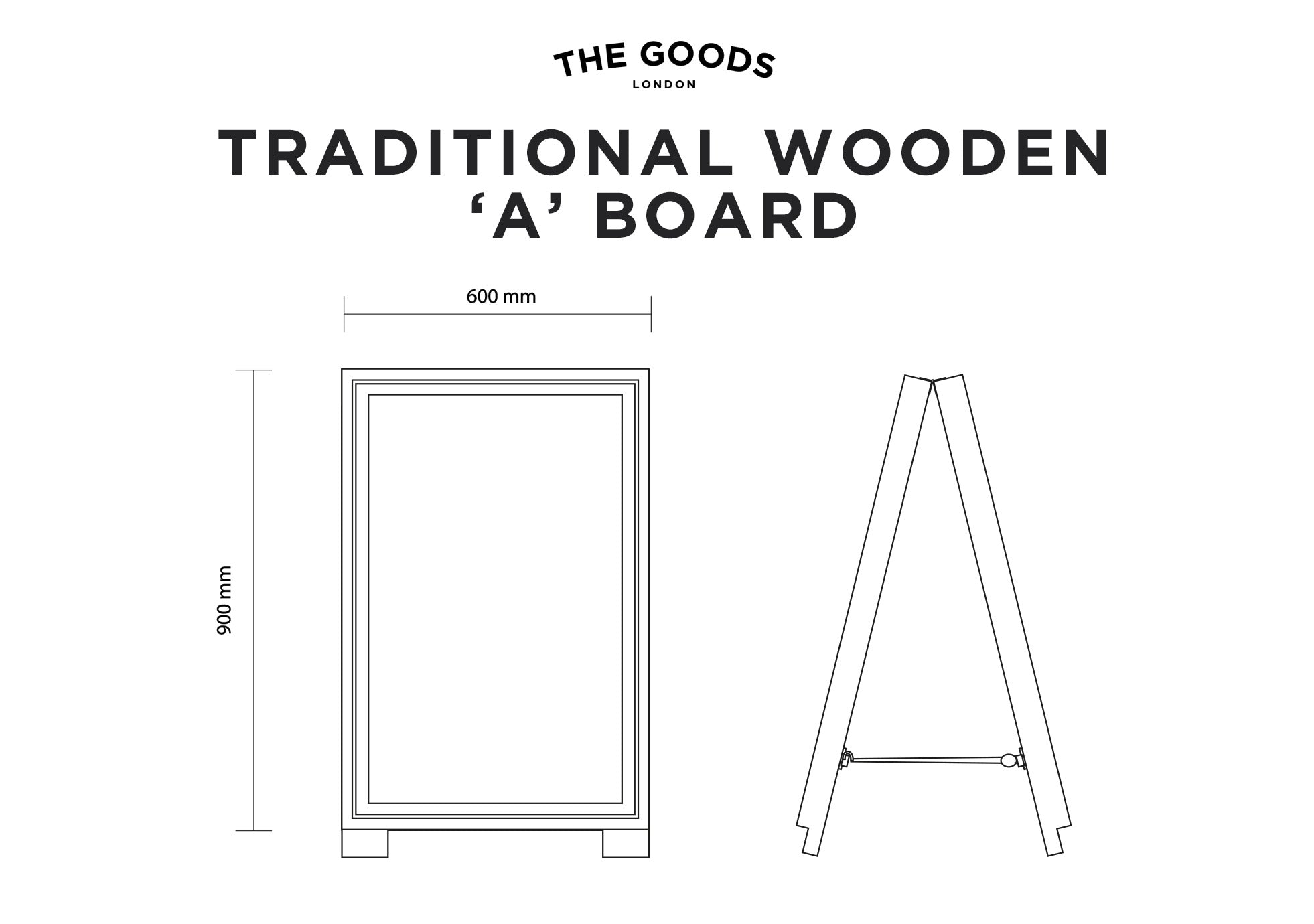 Wooden 'A' board Sign Hand Painted Traditional (RAL) – 'The Goods ...