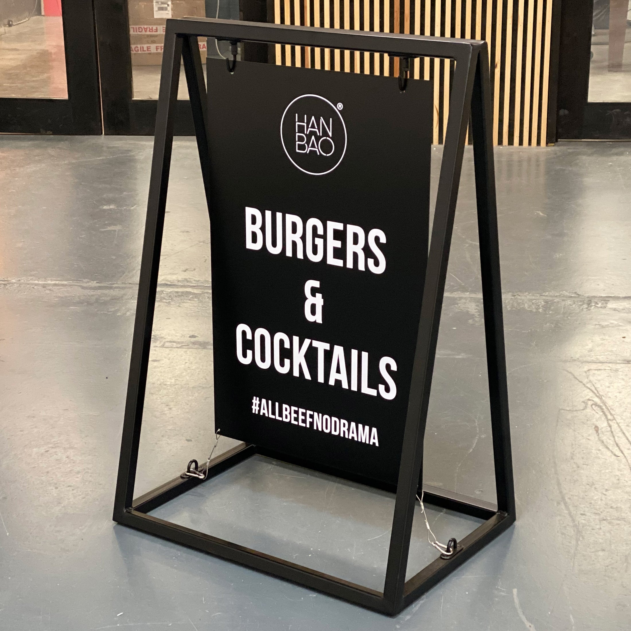 'The Soho' - A Board Sign Metal 'A' frame with swinging panel – 'The ...