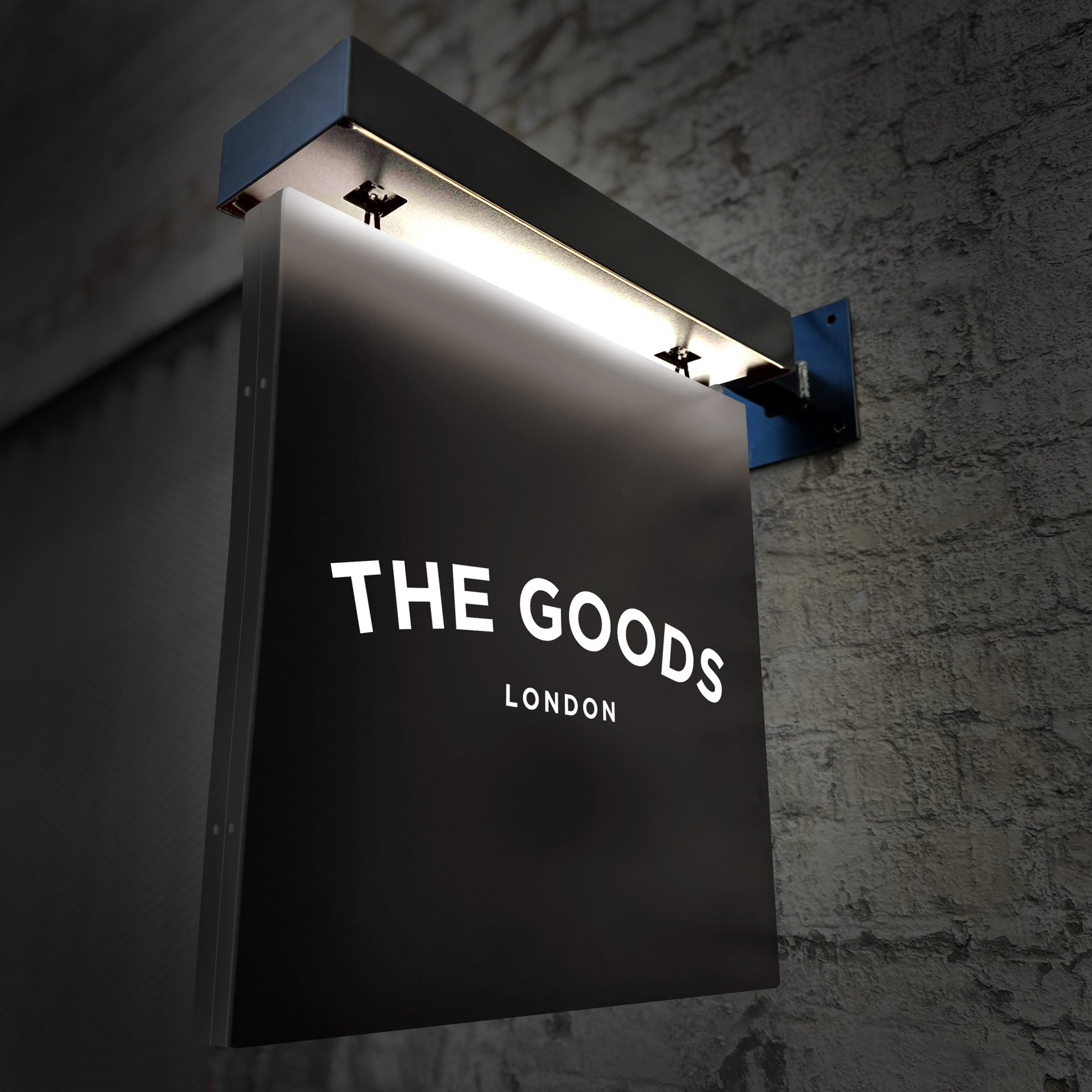 'The Bank' - Outdoor metal box hanging swing sign – The Goods London