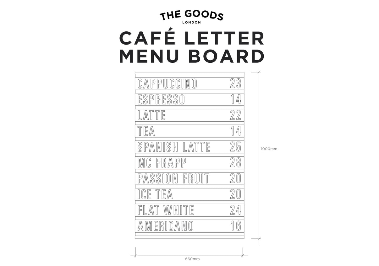 'The Fulham' - Black Café Letter Menu Board – The Goods London