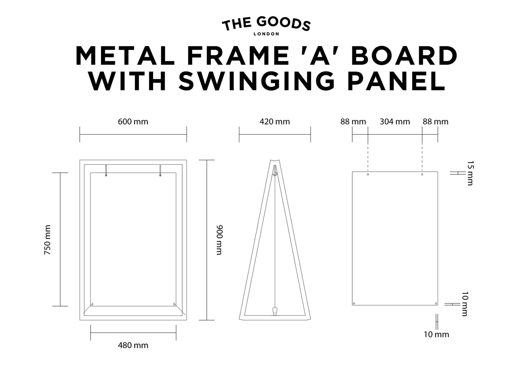 'The Soho' - A Board Sign Metal 'A' frame with swinging panel – 'The ...
