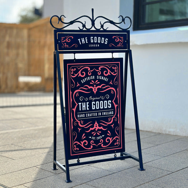 'The Burlington' - Traditional Metal 'A' Board Sign with scrollwork (A ...