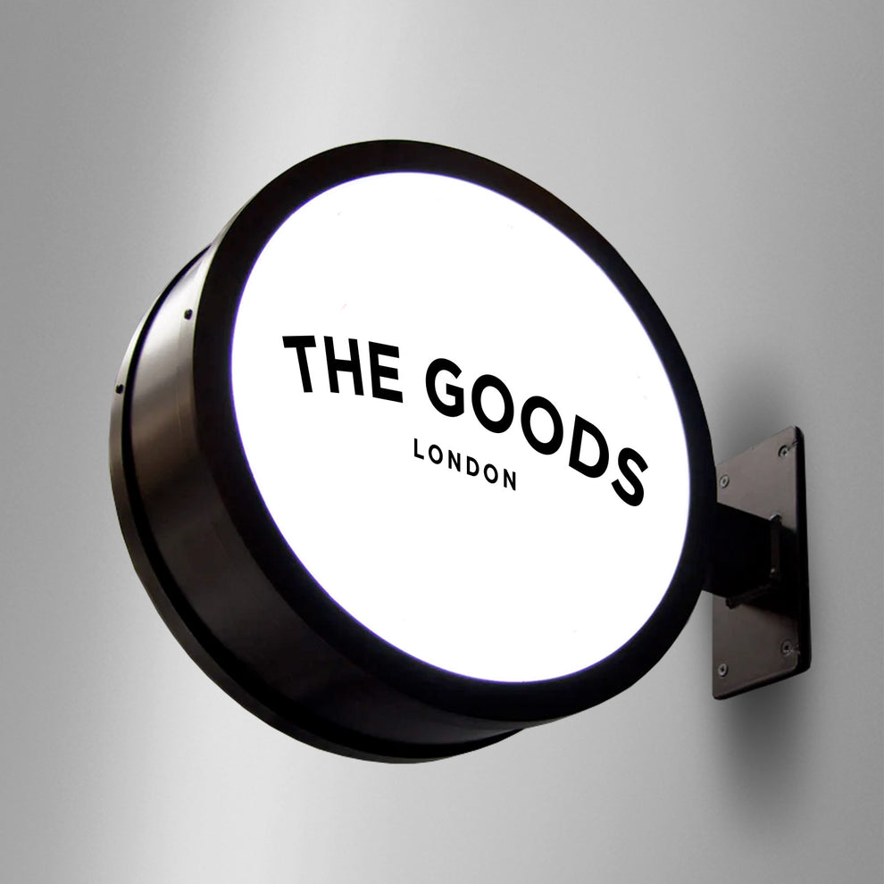 'The Stroud' - Black Metal Circle Light Box – The Goods London