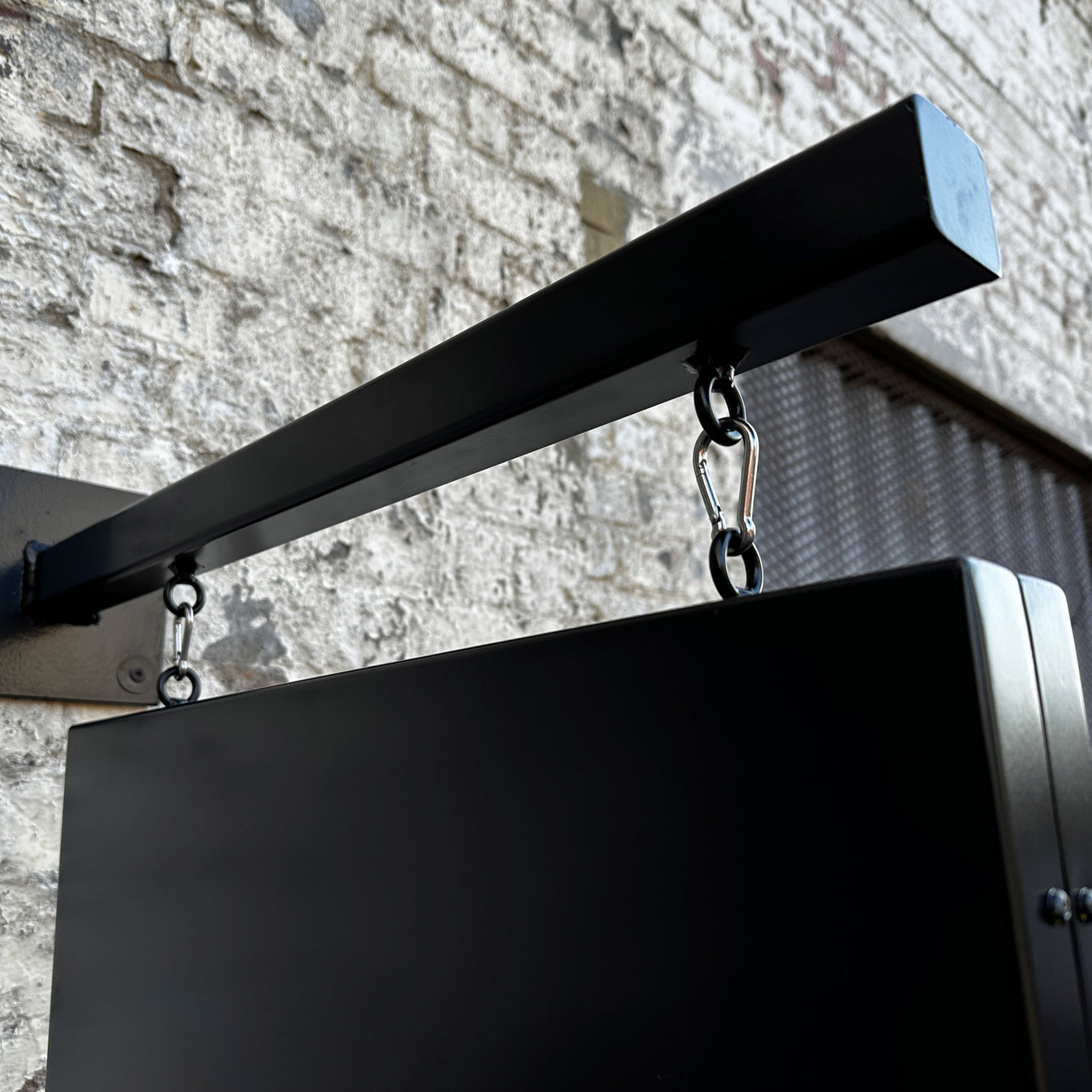 'The Bank' - Outdoor metal box hanging swing sign – 'The Goods' Signs ...