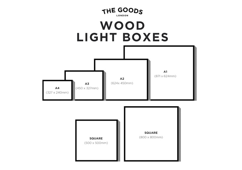 Wooden Light Box Sign – 'The Goods' Signs London